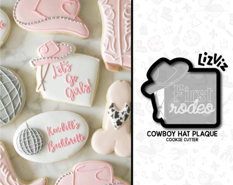 Plaque Cookie Cutter With Cowboy Hat. First Rodeo. - Etsy