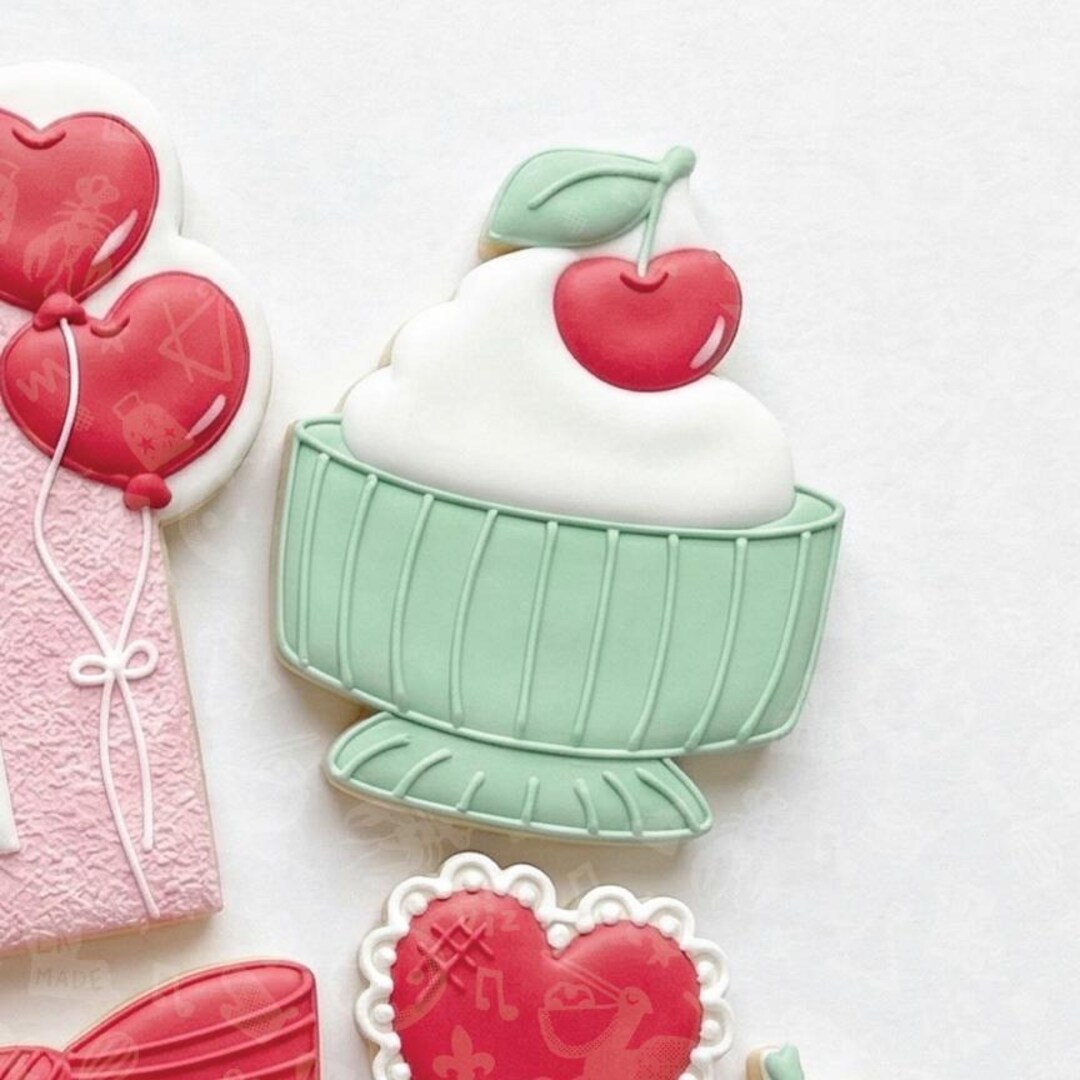 Sundae Cookie Cutter With Cherry - Etsy