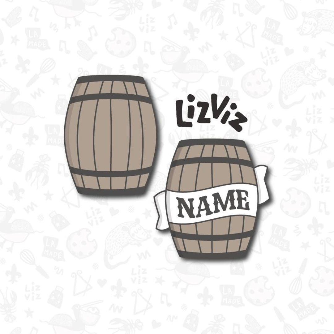Whiskey Barrel Cookie Cutter 2025 Design With Banner Option - Etsy