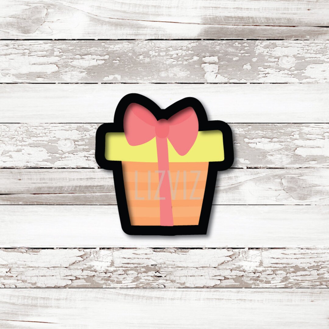 Birthday Present Cookie Cutter. Gift With Bow Cookie Cutter. - Etsy ...
