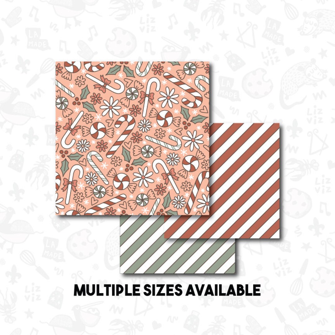 Christmas Candy PRINTED Reversible Box Backer. Physical Item Will Be ...