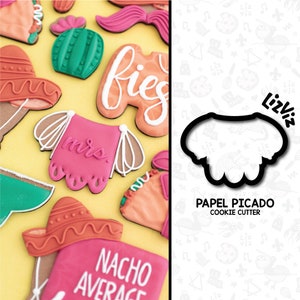 Plaque Cookie Cutter Papel Picado Single First Fiesta Cookie Cutter ...