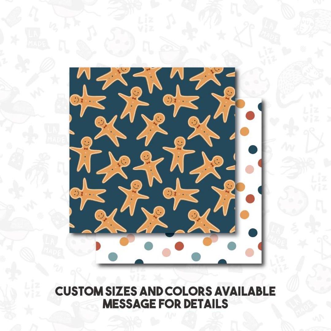 Gingerbread Cookie Christmas Box Backers - Reversible Printed Cardstock ...