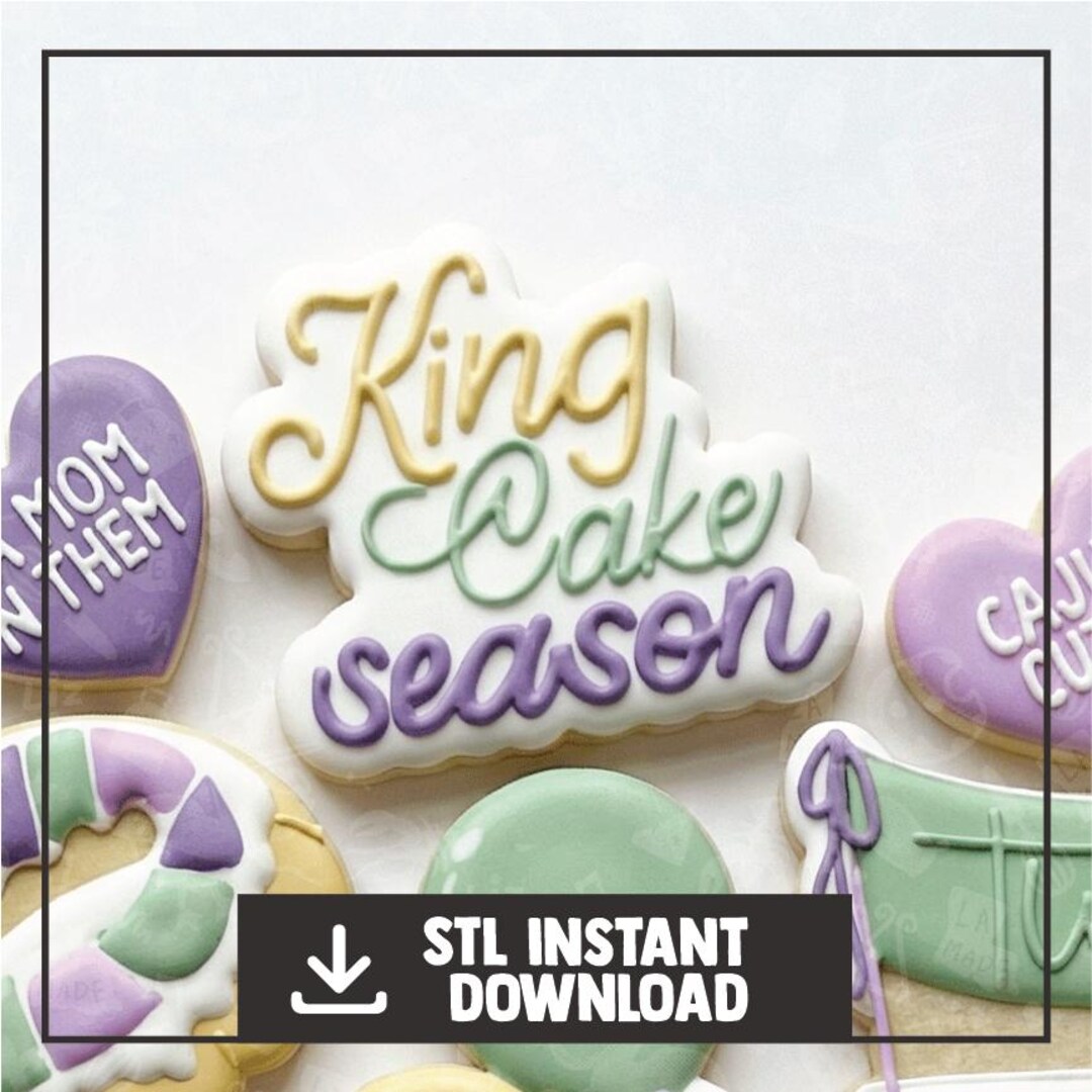 Mardi Gras King Cake Season Cookie Cutter STL Instant Download - Etsy