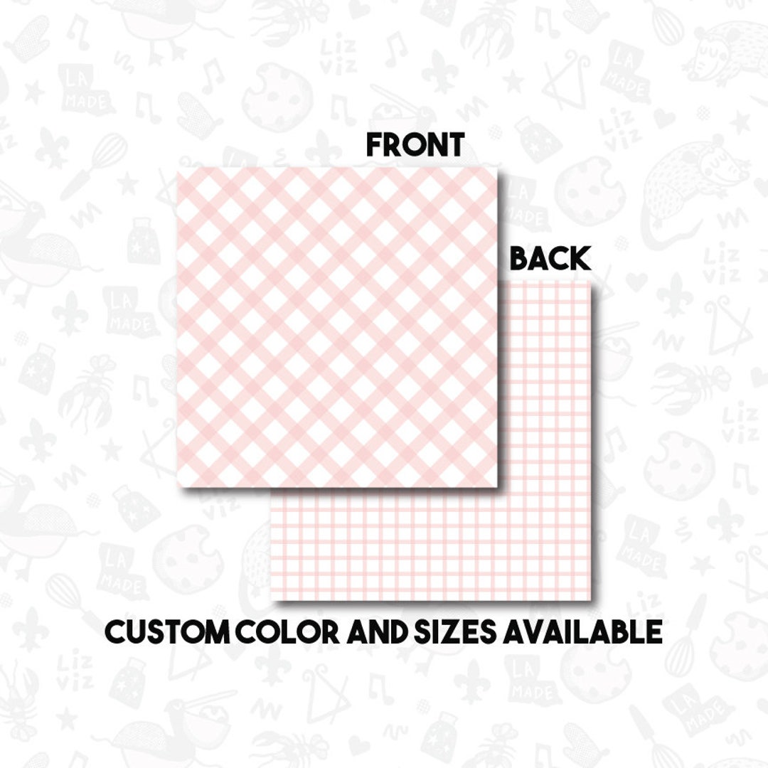 Pink Gingham PRINTED Reversible Box Backer. Physical Item Will Be ...