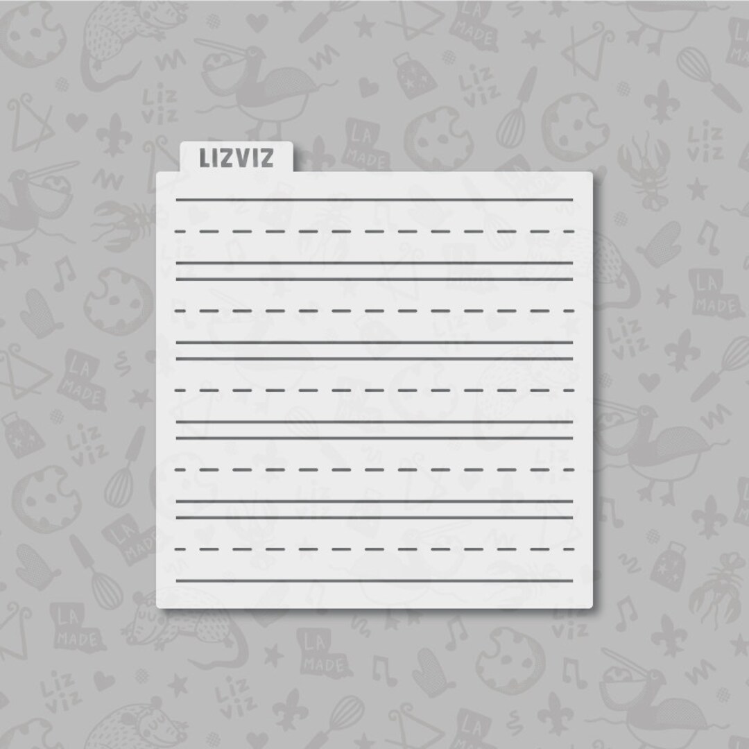Lined Handwriting Paper Stencil - Etsy