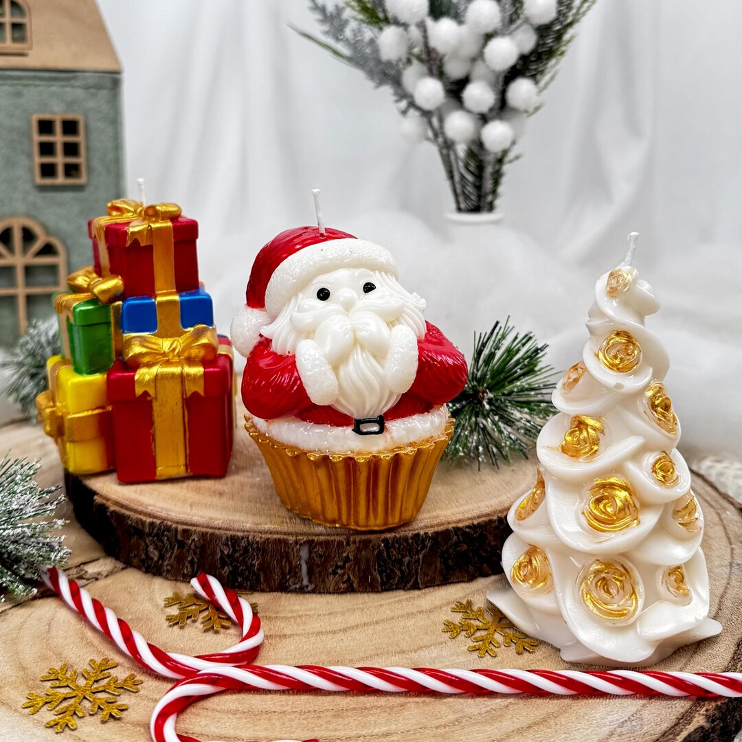 Christmas Decorative Candle | Santa Claus Candle Gift | Festive Table ...