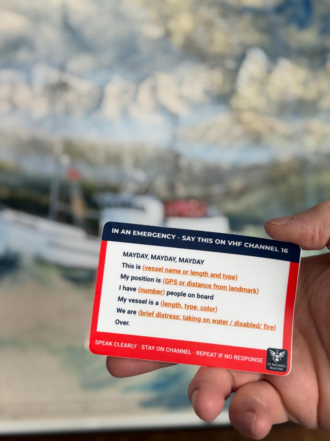 VHF Mayday Sticker • Boating Safety Decal • Marine Emergency Radio ...