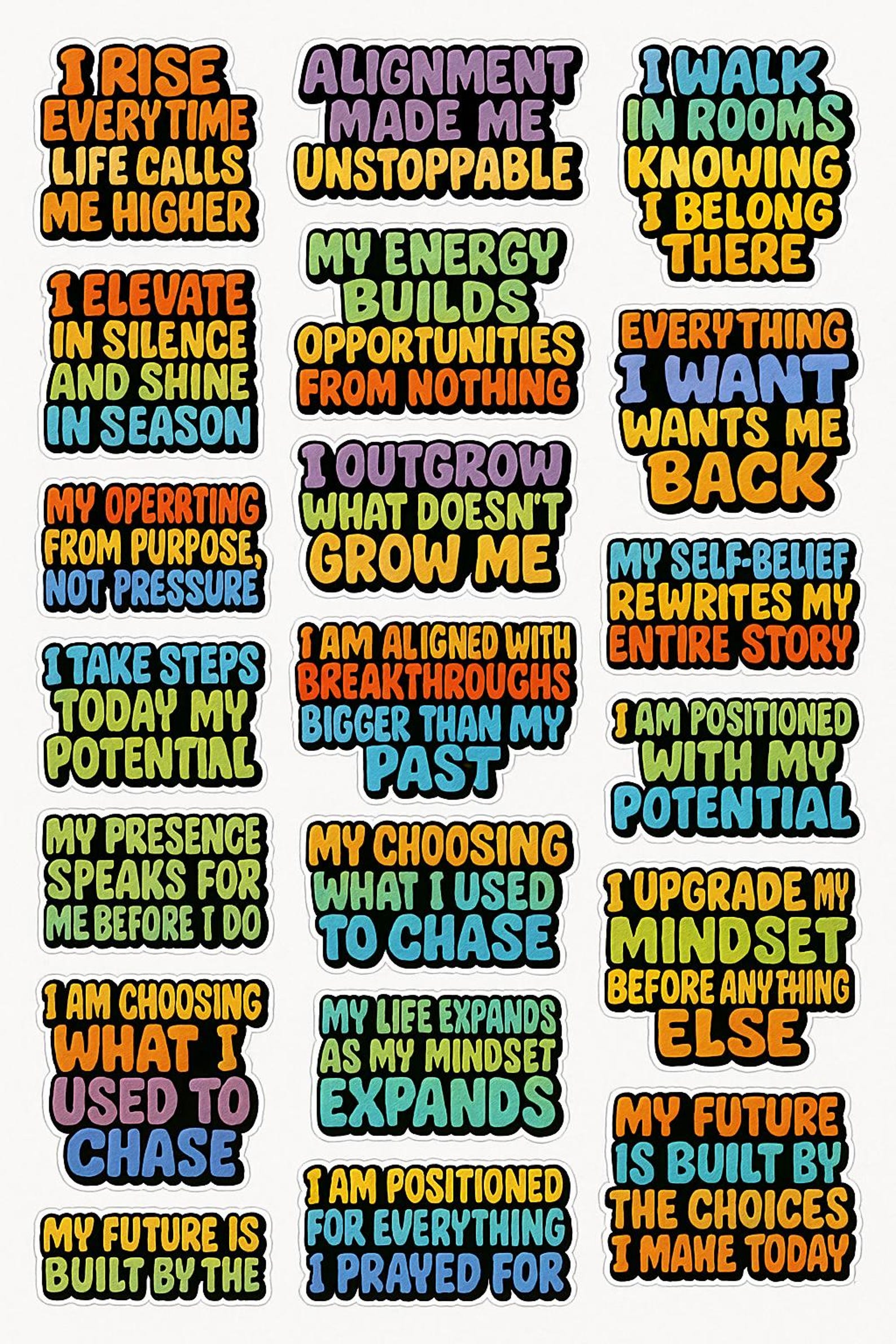 Manifestation Graffiti Sticker Pack | Urban Motivational Quotes ...