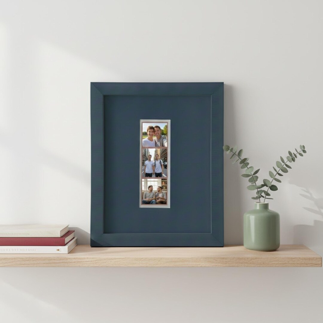 Navy Blue Multi Photo Frame With Mat, Custom Vertical Opening for ...