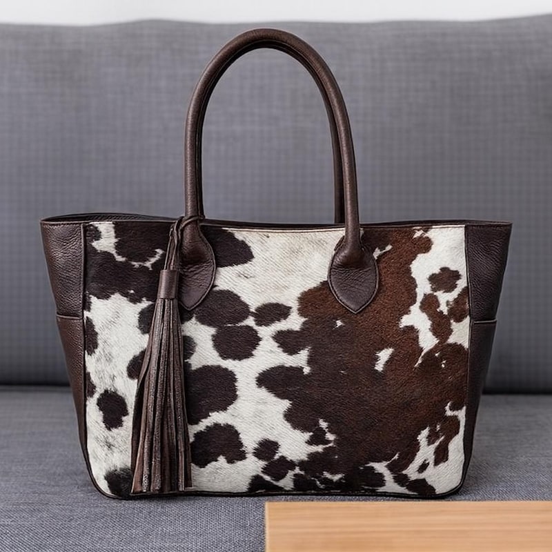 Leather Black/white Handbags - Etsy UK