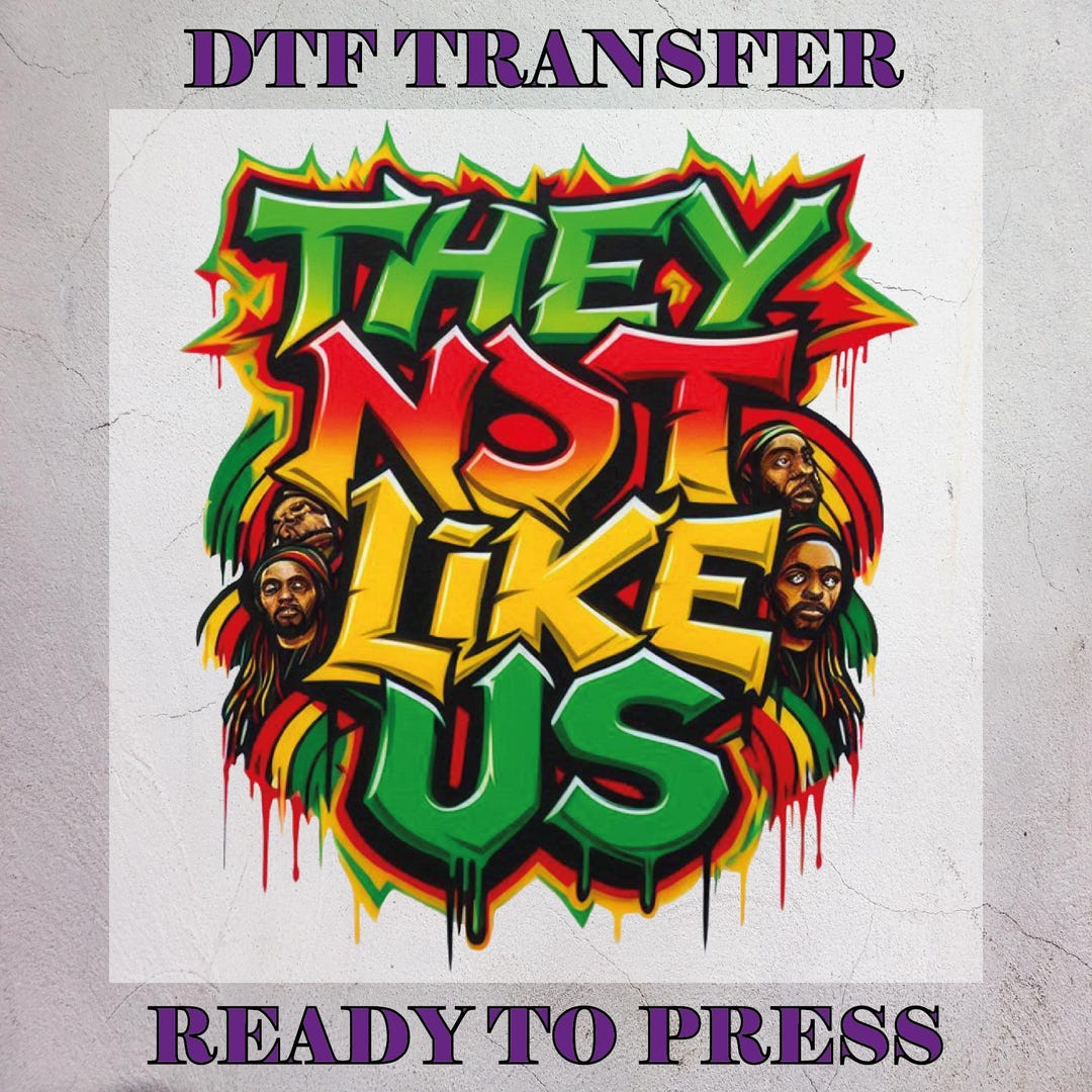 They Not Like Us DTF Transfer, Hip Hop Culture Shirt Decal, Black ...