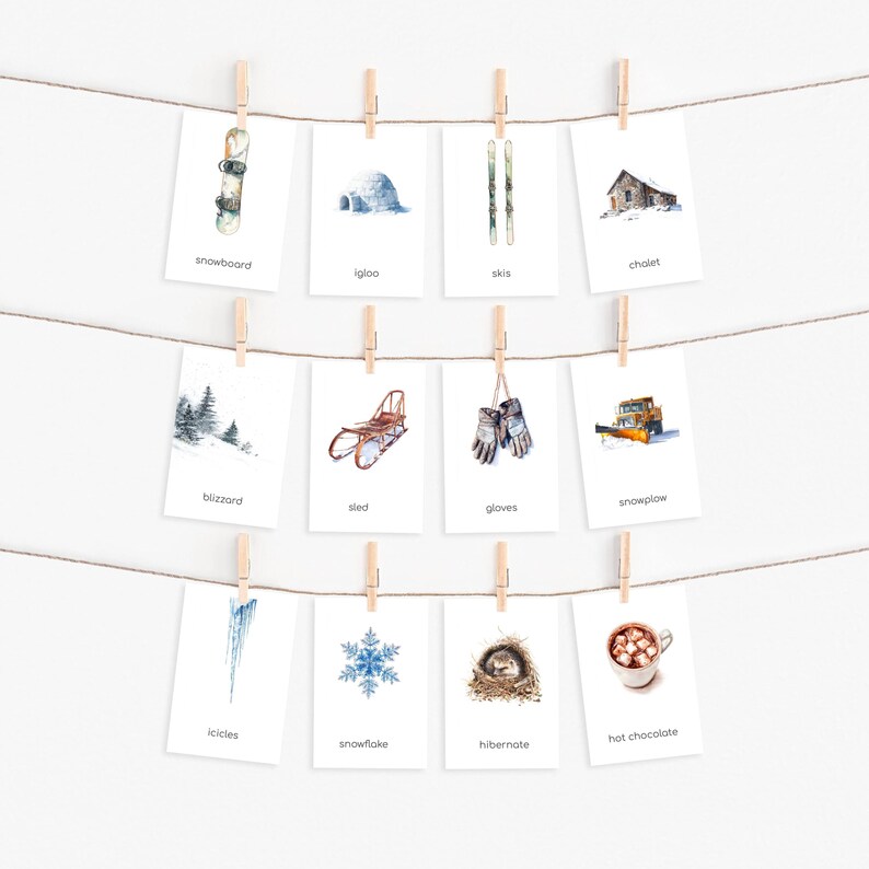 WINTER Nomenclature Cards, PDF Printable - Etsy