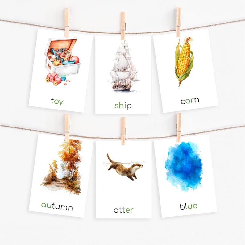 Phonogram Beginning Reader Set, Montessori Flashcards, Digital Download ...