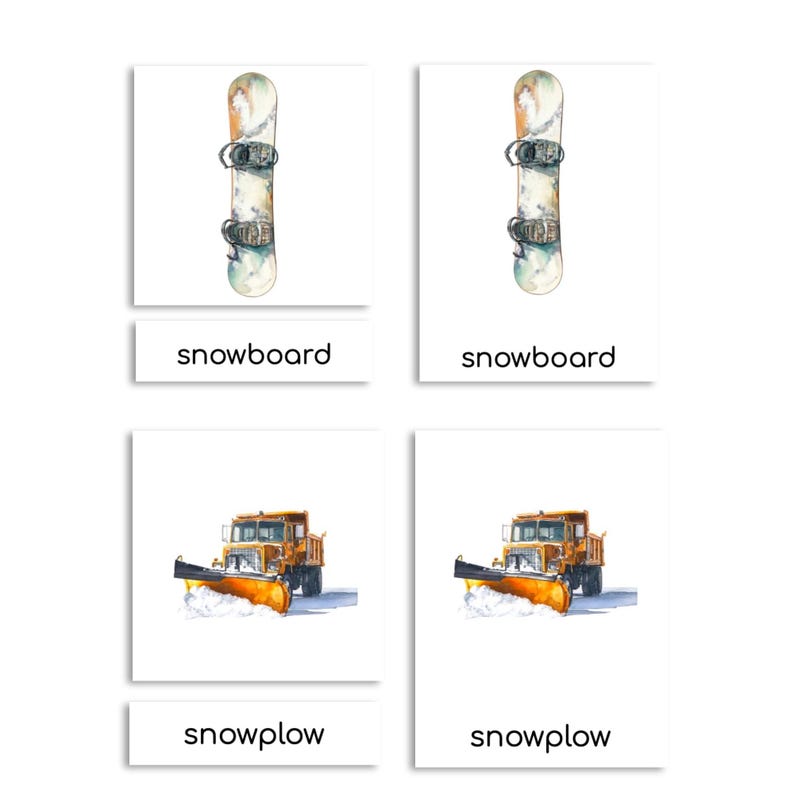 Winter Flashcards, Montessori Three Part Cards, Homeschool Activity ...