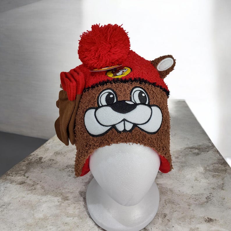 Buc-ee's Beaver Knit Face Beanie Hat Gift Sets - Etsy