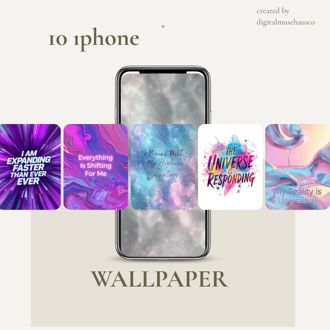 Manifestation & Affirmation Wallpaper Bundle | High Vibrational Phone ...