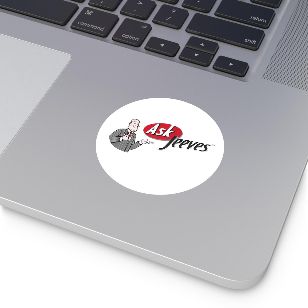 Ask Jeeves Logo Round Vinyl White Sticker | Retro Search Engine Decal ...