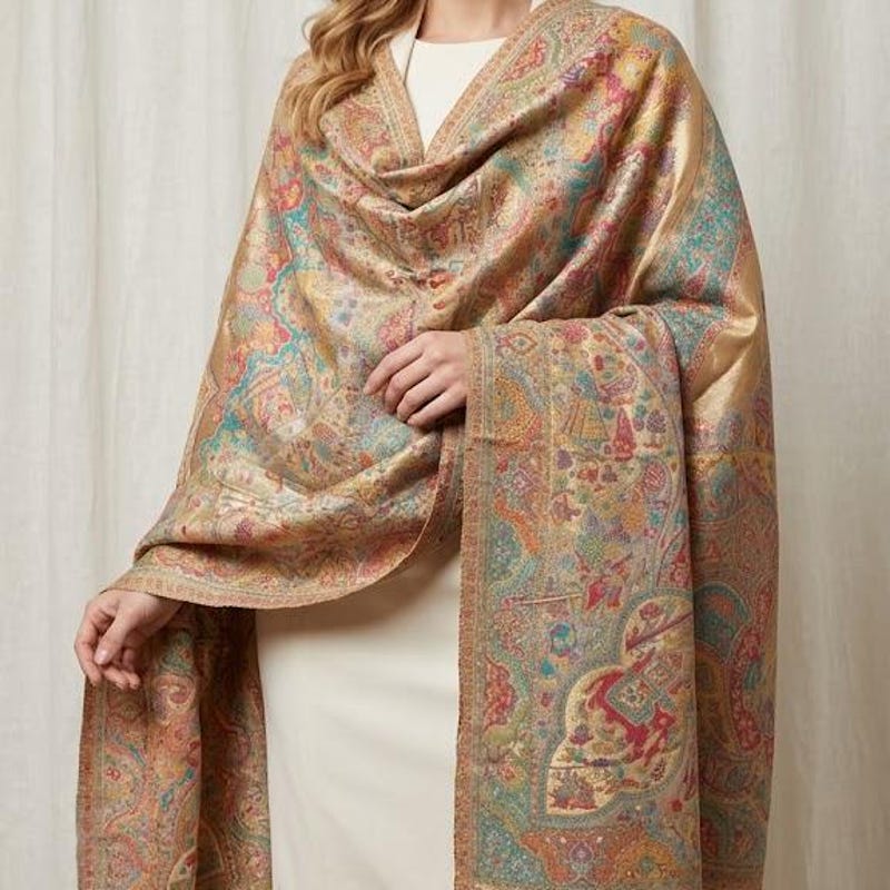 Pashmina Mughal Shawl - Etsy