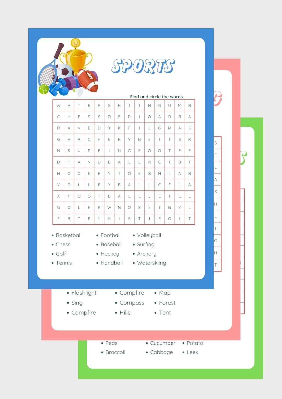 English Word Search Worksheets for Kids, Printable ESL Vocabulary ...