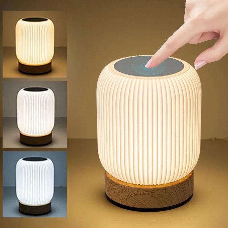 Modern Dimmable Touch Lamp | LED Bedside Table Light | Minimalist Desk ...