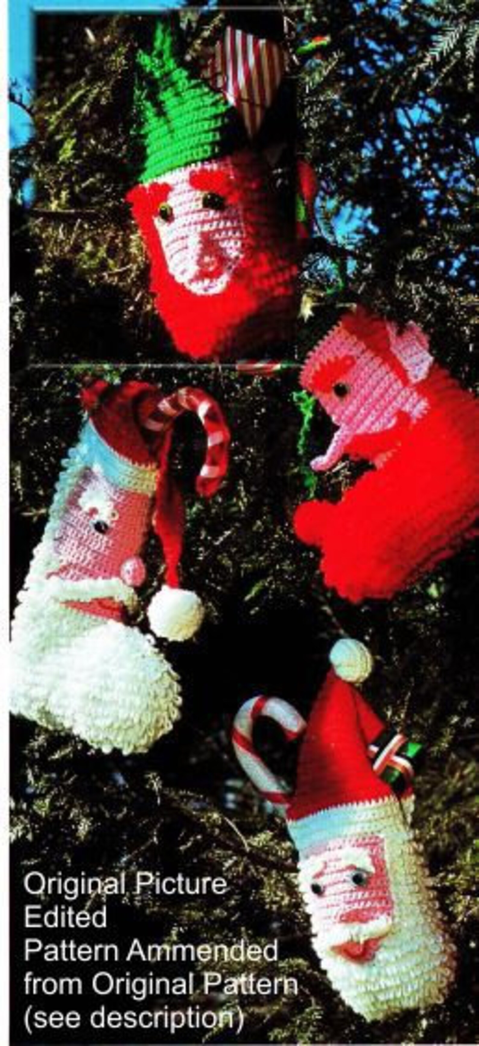 Crochet a Loopy Santa Christmas Stocking pattern Only Regular or Large ...