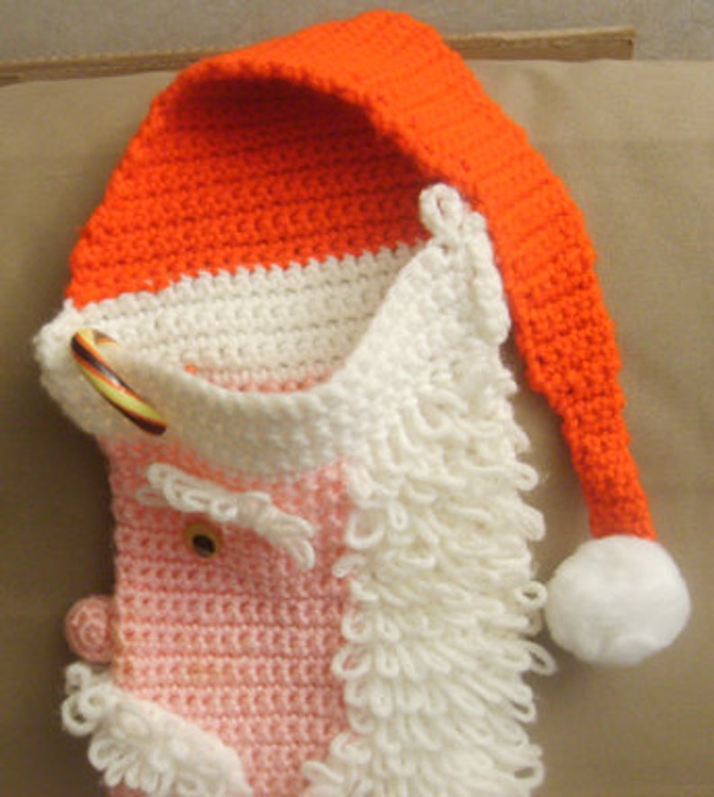 Crochet a Loopy Santa Christmas Stocking pattern Only Regular or Large ...