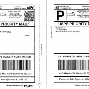 Domestic Shipping Included 50 Self Adhesive Labels Shipping Mailing 2 ...