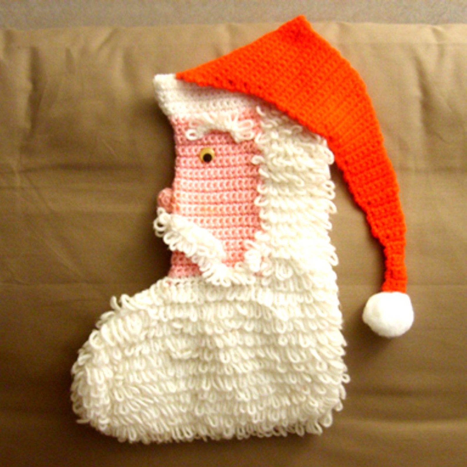 Crochet a Loopy Santa Christmas Stocking pattern Only Regular or Large ...