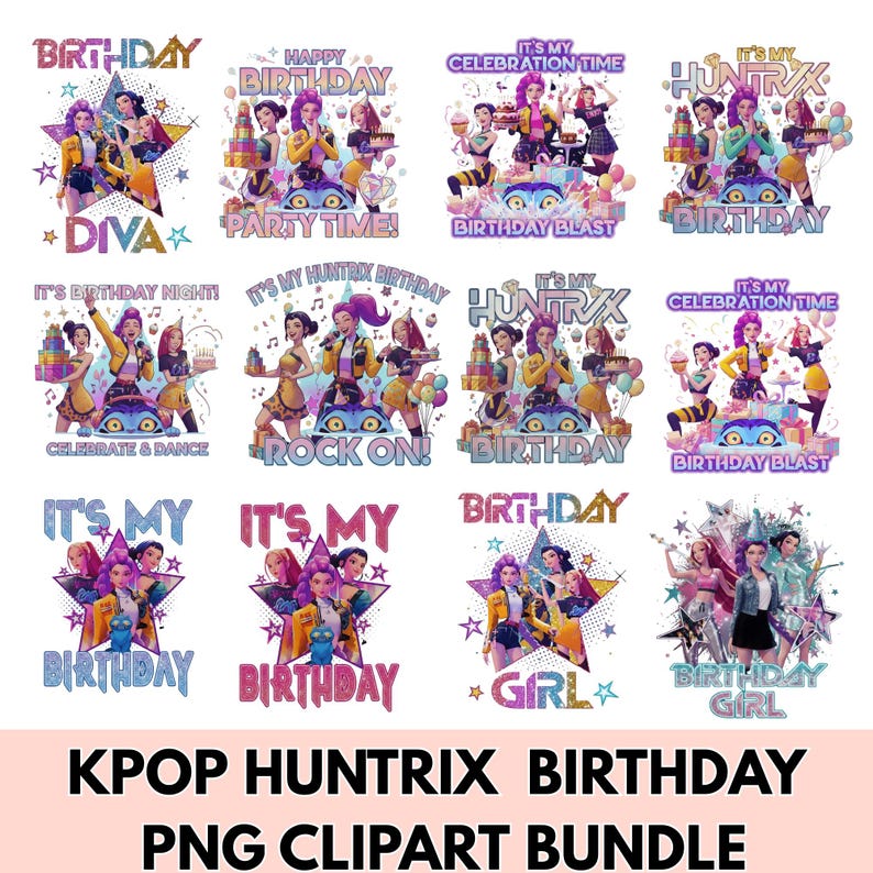 It's My Birthday KPOP Demon Huntrix PNG Bundle Huntrix Birthday Shirt ...