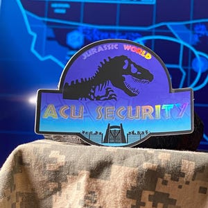 Jurassic World ACU Security Sticker - Etsy