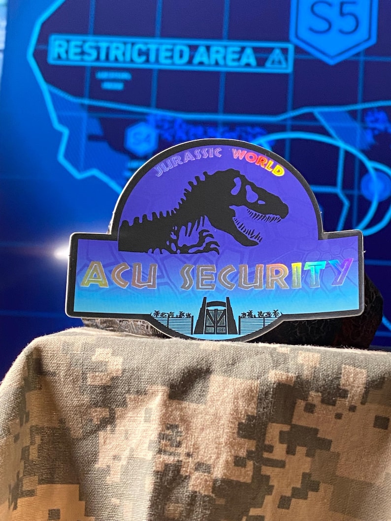 Jurassic World ACU Security Sticker - Etsy