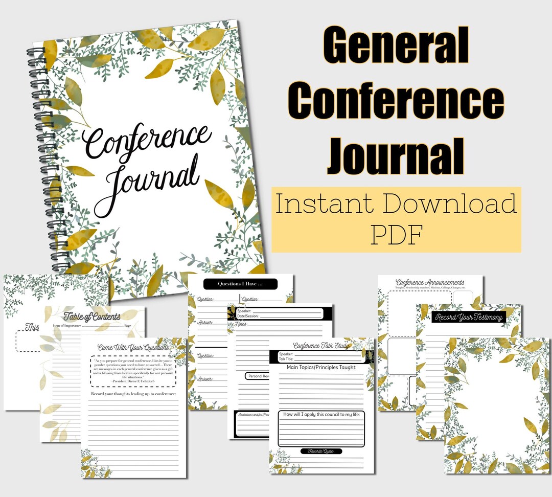 LDS General Conference Journal Printable Instant Download Conference ...