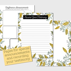 LDS General Conference Journal Printable Instant Download Conference ...