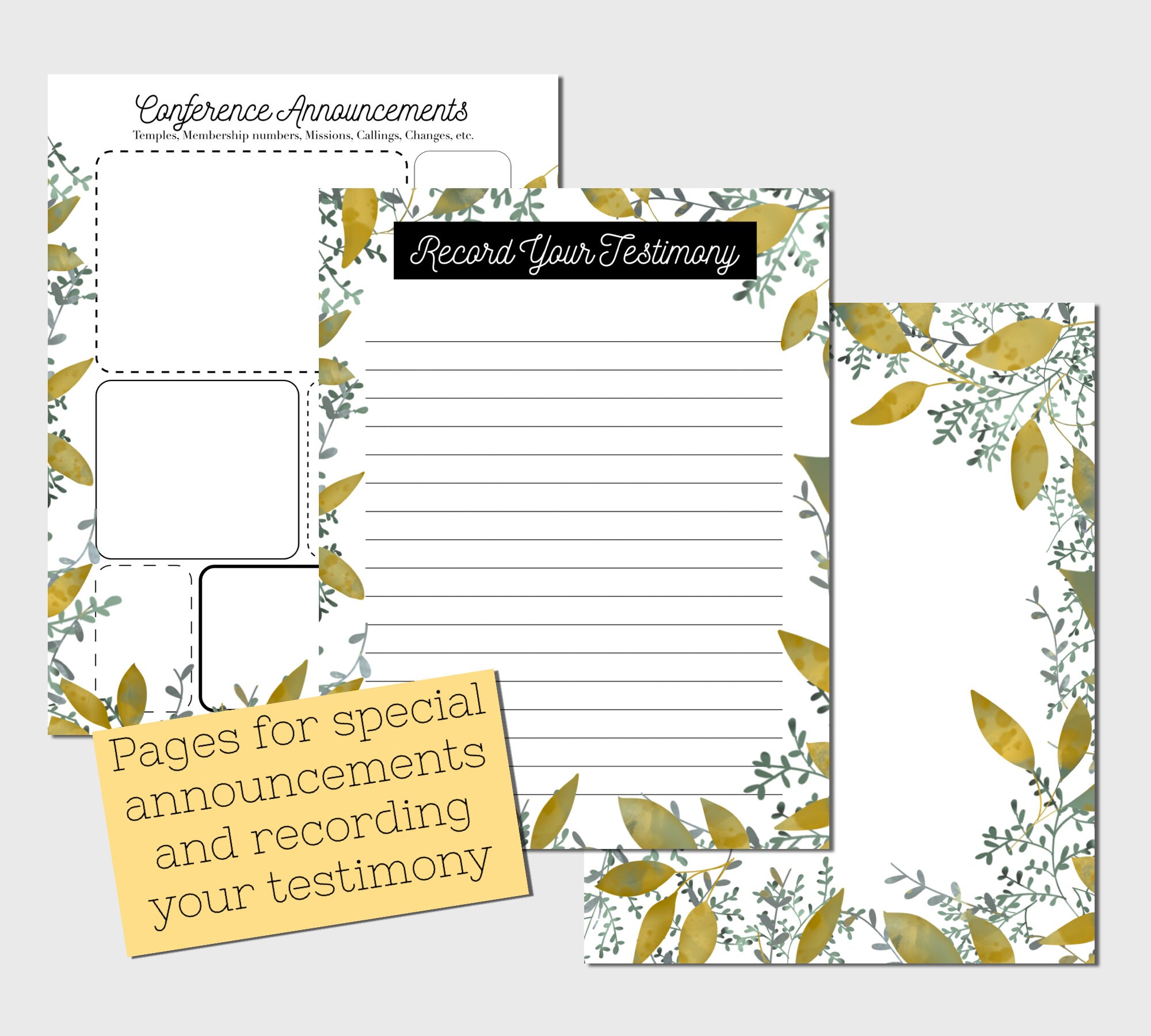 LDS General Conference Journal Printable Instant Download Conference ...