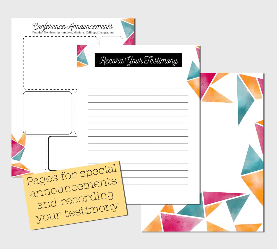 LDS General Conference Journal Printable Instant Download Conference ...