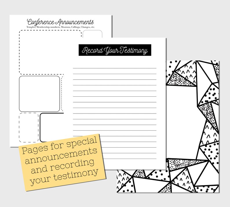 LDS General Conference Journal Printable Instant Download Conference ...