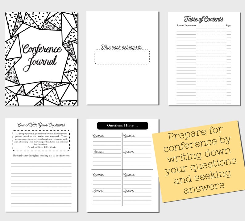 LDS General Conference Journal Printable Instant Download Conference ...