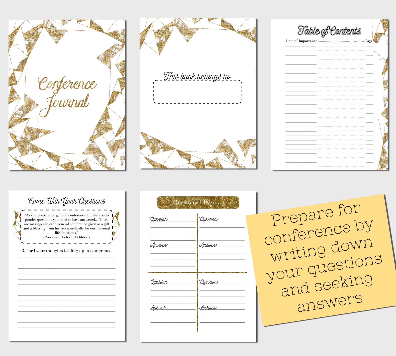 LDS General Conference Journal Printable Instant Download Conference ...