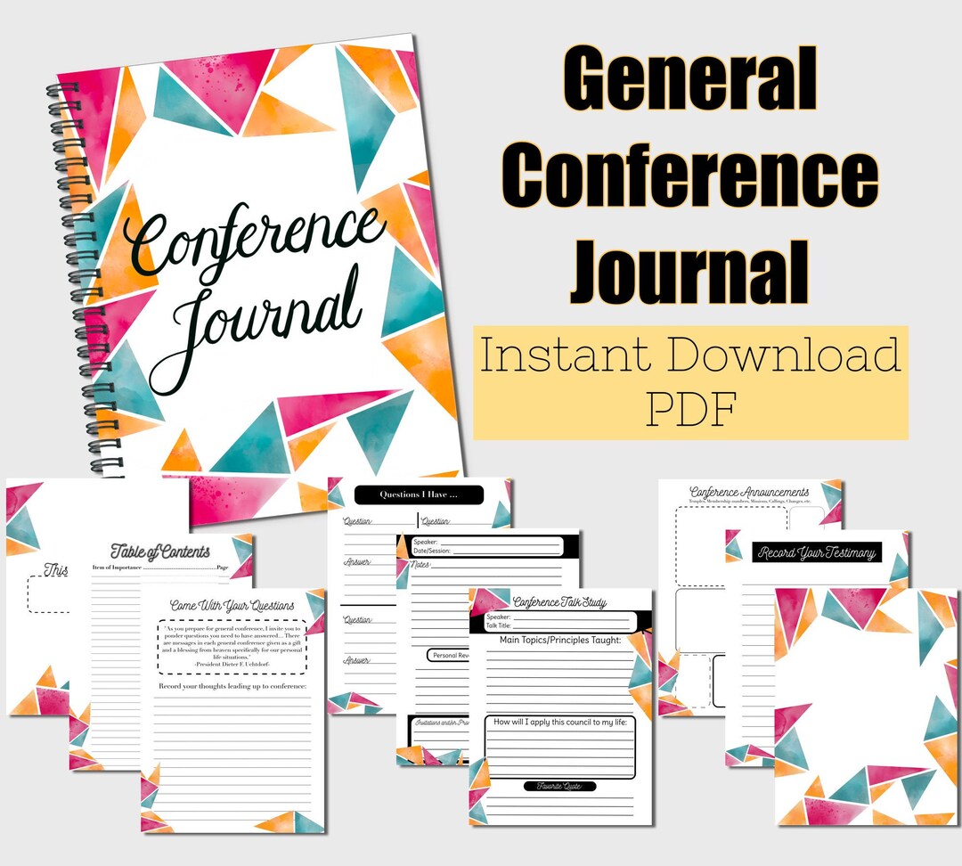 LDS General Conference Journal Printable Instant Download Conference ...