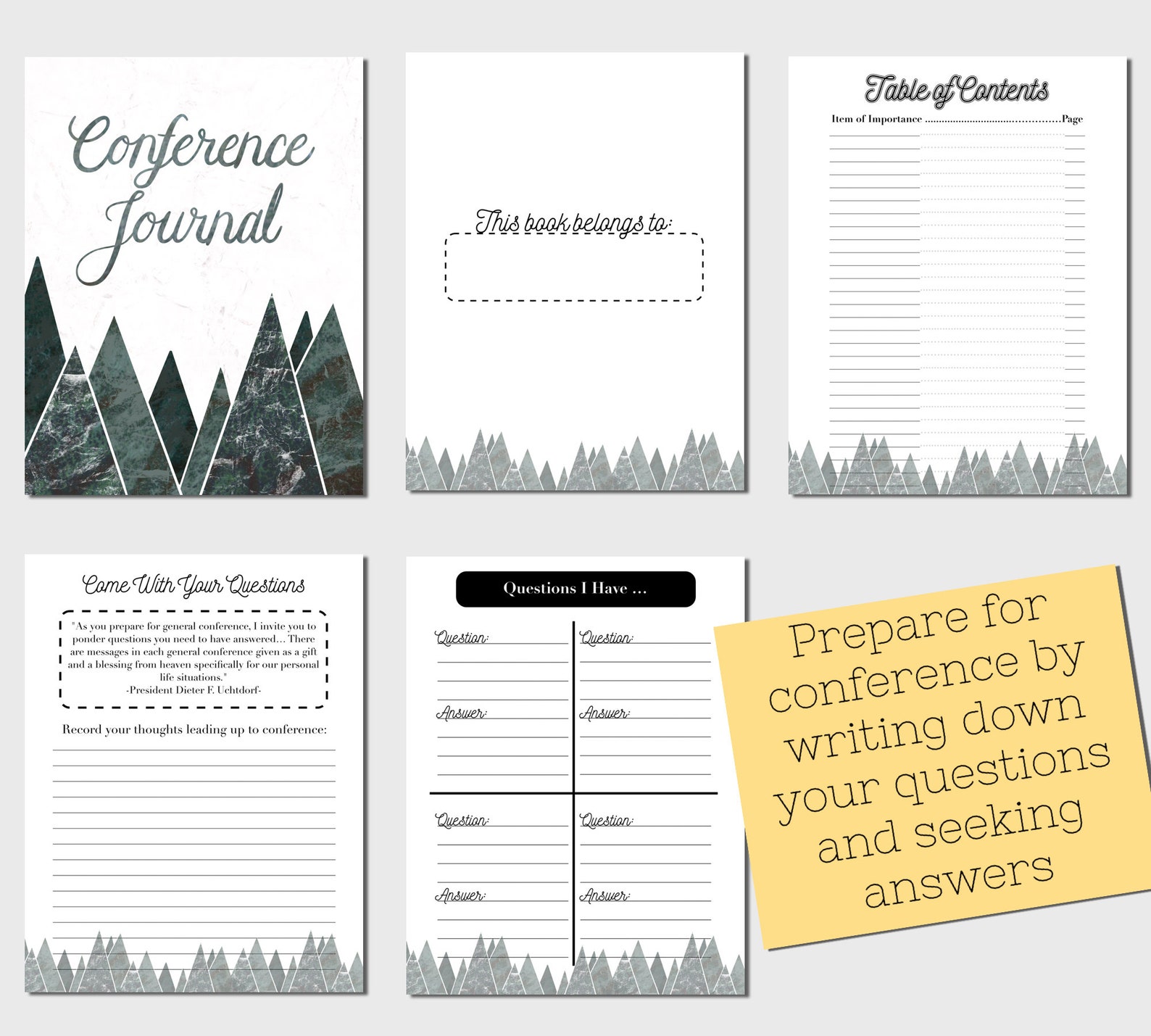 LDS General Conference Journal Printable Instant Download - Etsy