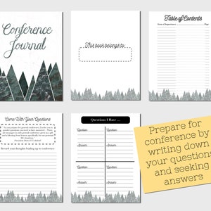 LDS General Conference Journal Printable Instant Download - Etsy