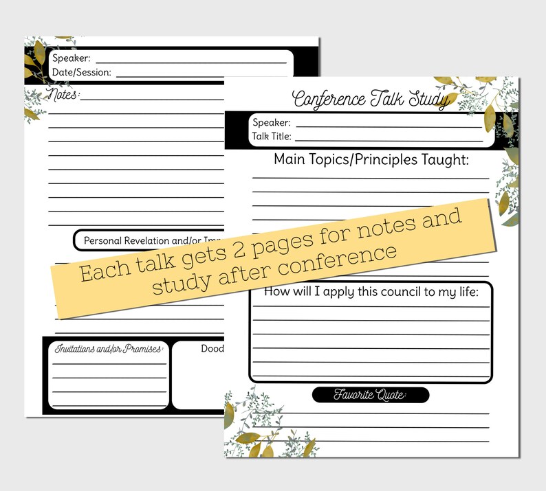 LDS General Conference Journal Printable Instant Download Conference ...