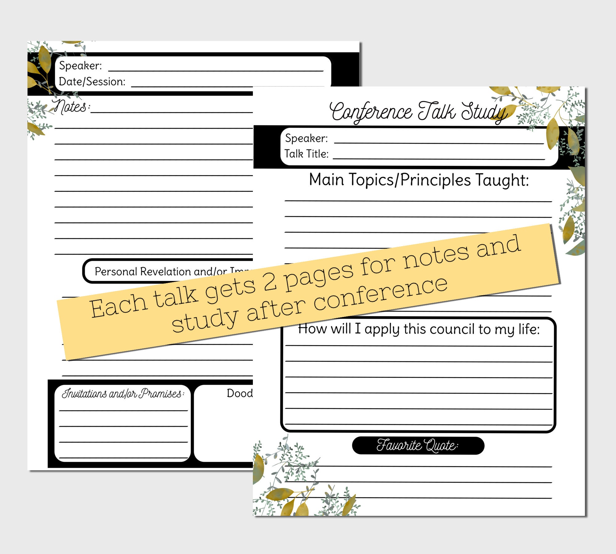 LDS General Conference Journal Printable Instant Download Conference ...