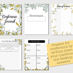 LDS General Conference Journal Printable Instant Download Conference ...