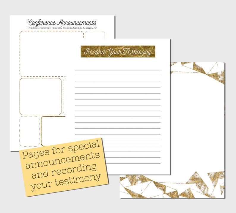LDS General Conference Journal Printable Instant Download Conference ...