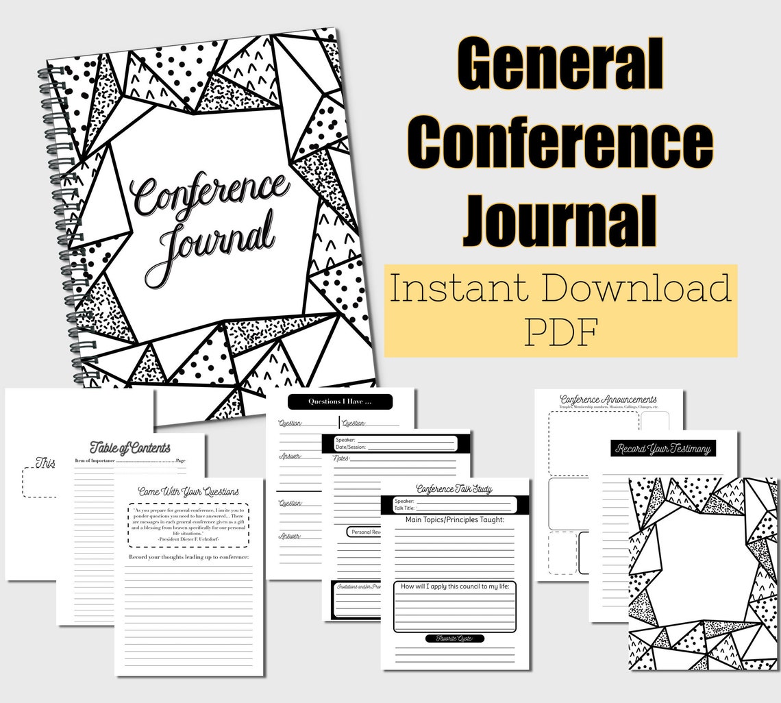 LDS General Conference Journal Printable Instant Download Conference ...