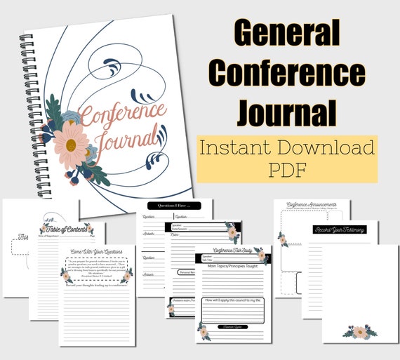 LDS General Conference Journal Printable Instant Download - Etsy