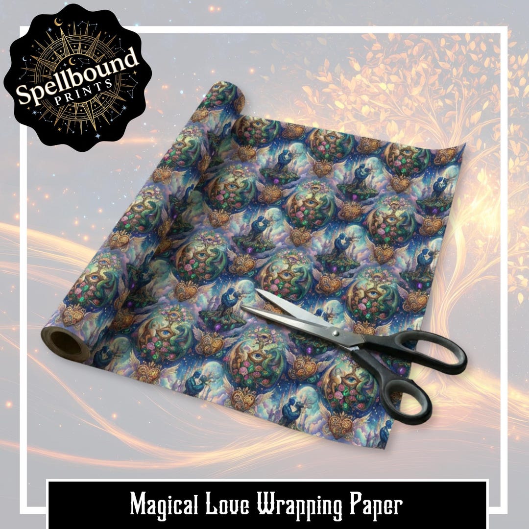 Couple in Love With Dragons Castle Wrapping Papers | Fantasy Romance ...