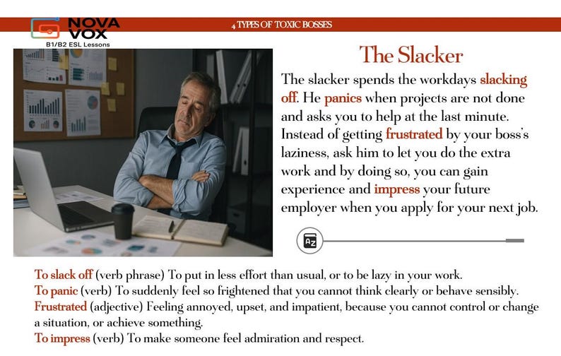 Nova Vox ESL | 4 Types of Toxic Bosses - Etsy